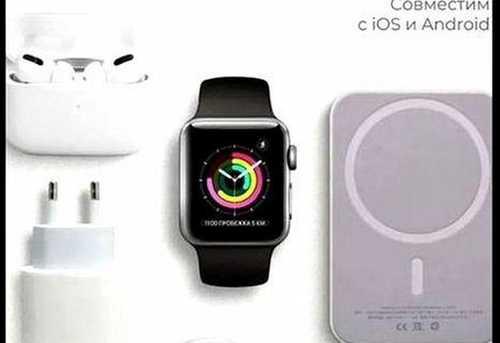 Подарочный набор 6в1 apple наушники SMART watch