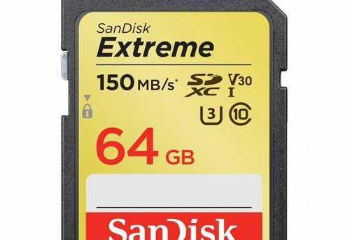 Карта памяти SanDisk sdxc 64GB Extreme V30 U3 UHS