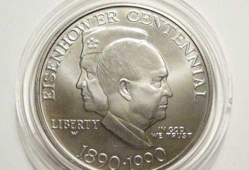 1 доллар США 1990,серебро