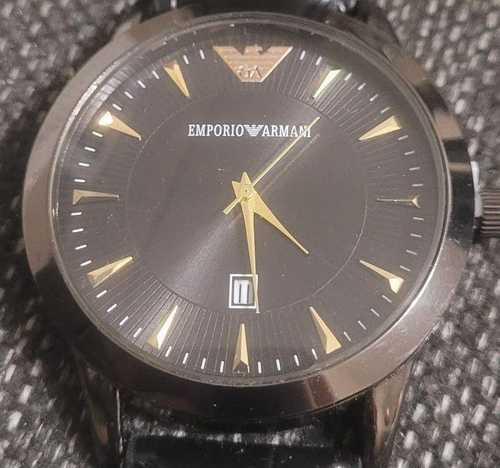 Часы emporio armani с кожаным ремешком