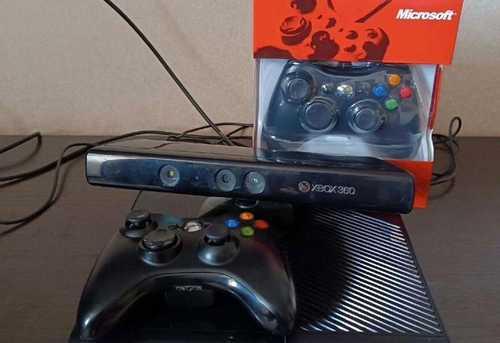 Xbox 360E 2 джойстика куча игр