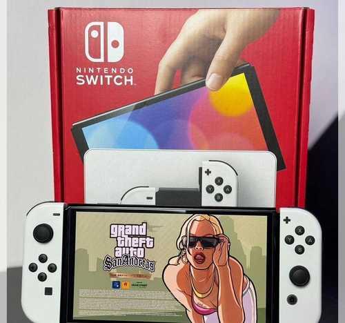 Прошитый Nintendo Switch Oled (Чип/256gb/Игры)