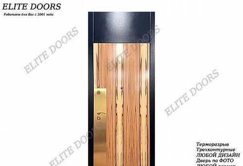 Дизайнерская металлическая дверь в дом ED-411