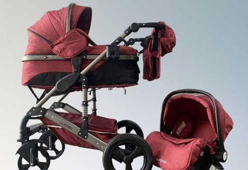 Детская коляска Luxmom 555 3в1 красный