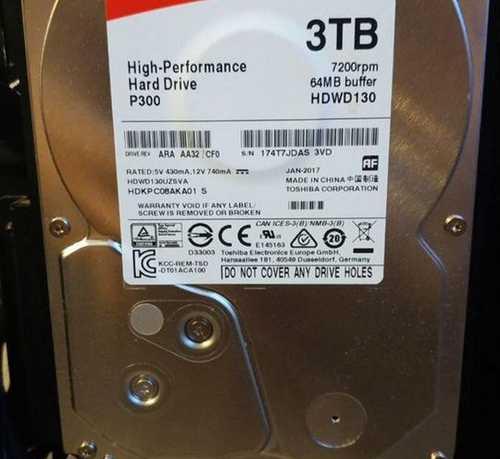 Жесткий диск HDD - Toshiba P300 3Tb 7200rpm