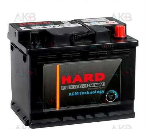 Аккумулятор автомобильный hard AGM 60Ah 680A (242x