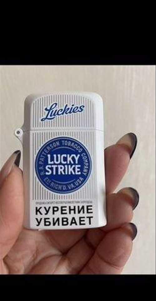 Lucky strike коллекционная турбо зажигалка новая