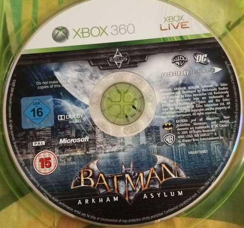 Диск на xbox 360 игра: Batman Arkham asylum