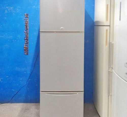 Холодильник бу трехкамерный серый Sharp