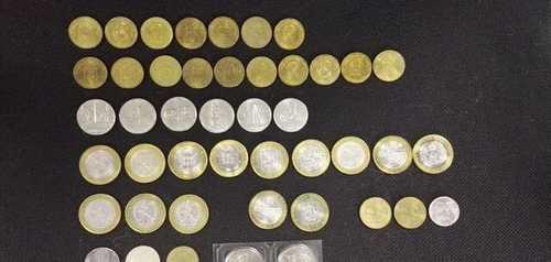 Юбилейные российские монеты 45 штук