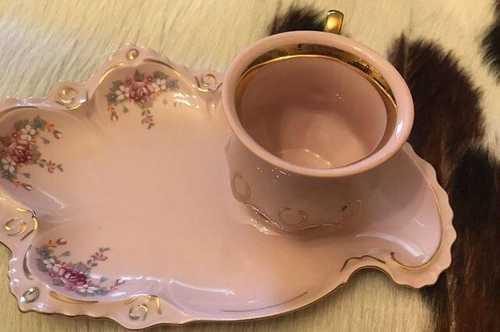 Чайный набор фарфор розовый Чехия
