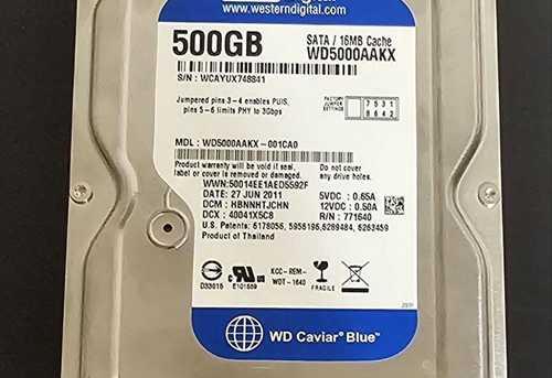 Жёсткий диск HDD 3.5 WD Blue 0.5 Тб WD5000aakx