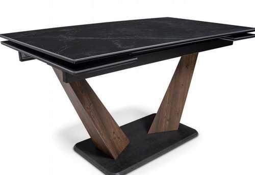 Керамический стол Кели 140(200)х80х76 черный мрамо