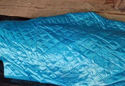 Ткань Атлас стежка "Ромб" (голубой), шир. 1,5м
