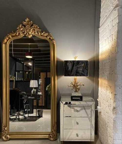 Зеркало напольное в золотой раме Карли