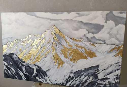 Текстурная картина с поталью, горы