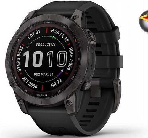 Часы Garmin Fenix 7 Sapphire Solar Carbon Gray