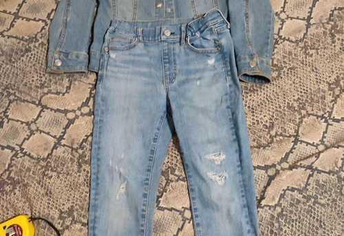 Джинсовая куртка с джинсами на девочку 5 лет