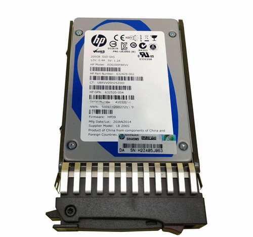 Жесткий Диск HP EO0200fbrvv 200Gb SAS 2.5" SSD