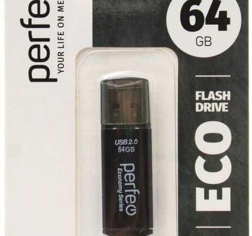 Флешка 64 гб USB Perfeo E01 Black