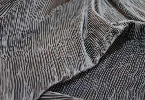 Ткань плиссе 20 метров Атлас графитовый серый