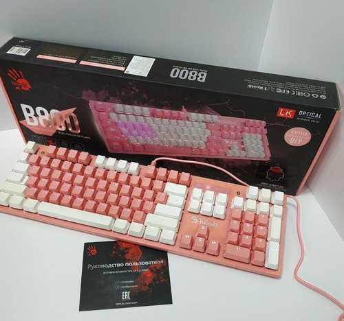 Игровая механическая клавиатура Bloody B800 Pink