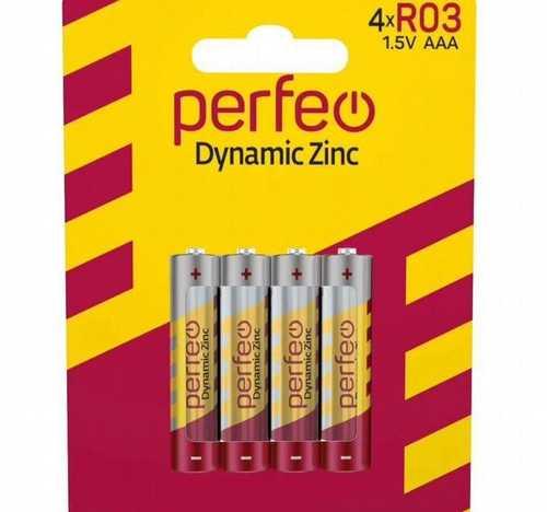 Батарейки AAA perfeo R03 BL4 Dynamic Zinc