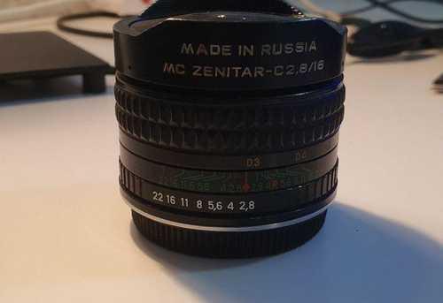 Zenitar 16mm f 2.8 fisheye