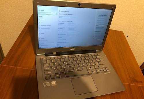 Ноутбук 13.3" Acer Aspire AS3-951, 120 ГБ, Core i7-2637M, RAM 4 ГБ, Intel HD Graphics 3000