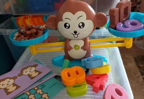Развивающая игрушка- Весы обезьянка