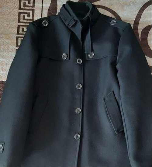 Пальто мужское чёрное плотное