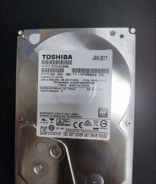 Жесткий диск Toshiba 3Tb dt01aca300