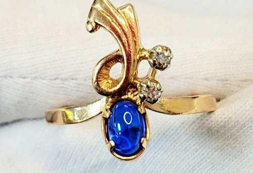 Золотое кольцо с Сапфиром 585 Юб