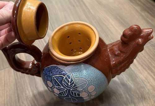 Заварочный чайник петух керамика
