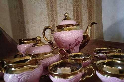 Чайный сервиз розовый фарфор