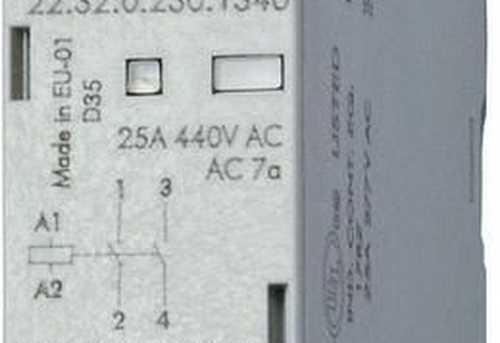 Контактор модульный 2NO 25А AgNi 230В AC/DC 17.5мм