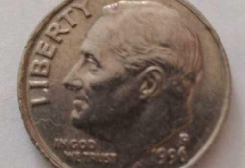 Монета США 1 dime