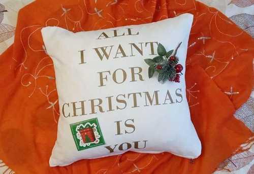 Декоративная подушка на Новый год и Рождество