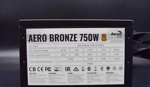 AeroCool aero bronze 750W с гарантией
