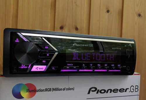 Магнитола мощная Pioneer с блютуз установка в авто