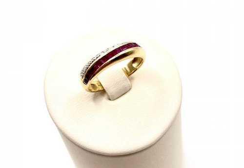 Золотое кольцо с бриллиантами и гранатом