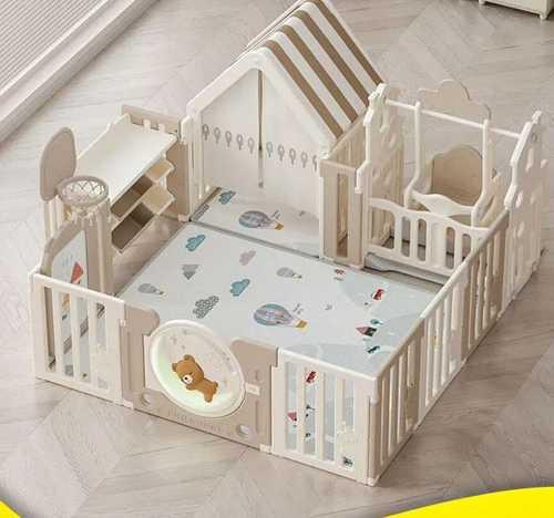 Манеж unix Kids DeLuxe House&Storage Camel