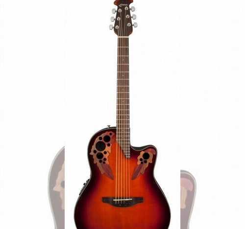 Ovation CE44-1 Celebrity Elite Mid Cutaway Sunburst электроакустическая гитара с вырезом