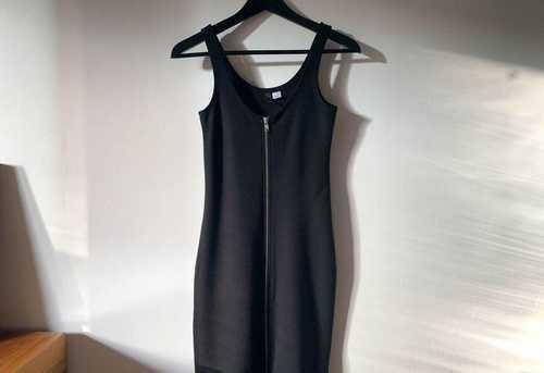 H&M Черное мини платье на молнии