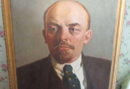 Портрет В.И. Ленина в раме СССР холст масло