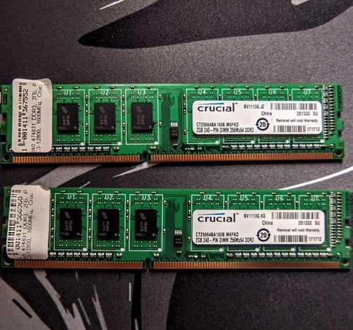 Оперативная память crucial ddr3 4gb две плашки