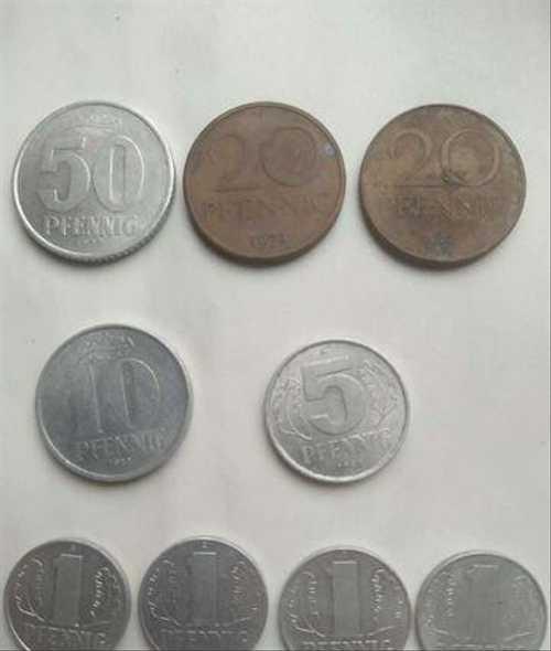 Монеты иностранные гдр Германия лот