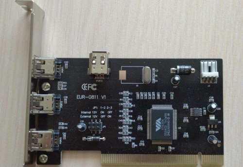 Контроллеры PCI to 4FireWire & 2COM