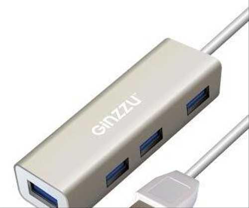HUB GR-517UB Ginzzu USB 3.0, 4 порта USB3.0, 20см