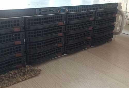 Сервер Supermicro x5650 48ram 3u adaptec5805 16box